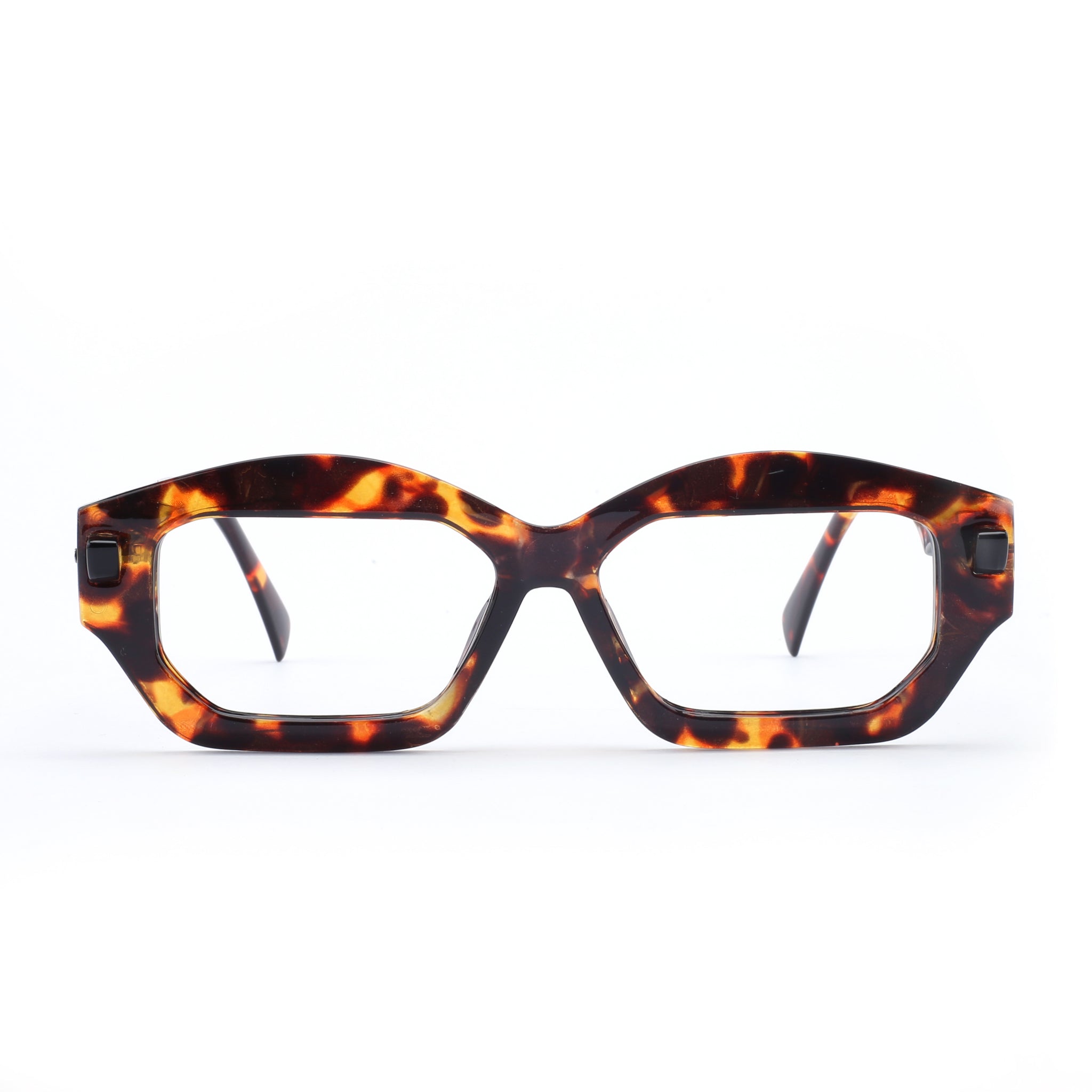 Delphina Edgy Geometric Eyeglasses - High-quality Thick Acetate Frames
